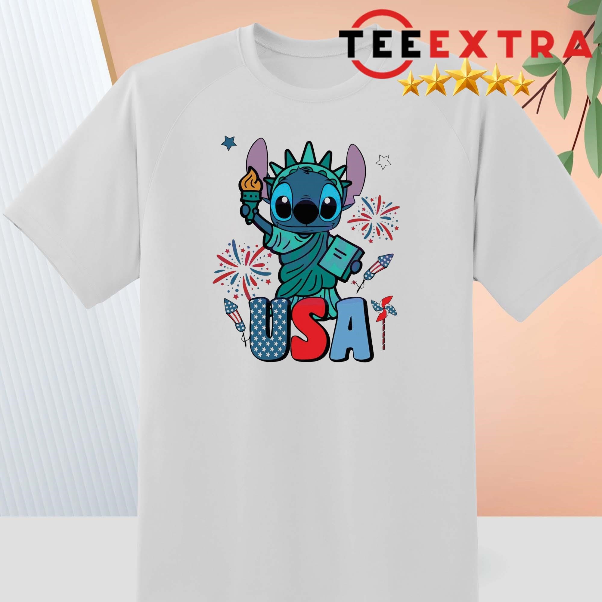 Funny Stitch USA Statue of Liberty 2024 Shirt