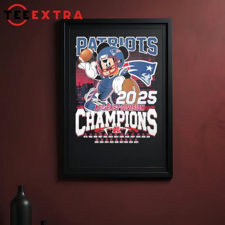 Official Mickey Mouse X New England Patriots 2025 AFC East Division ...